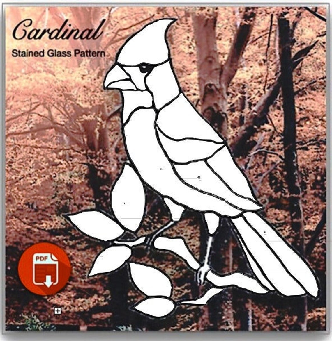 Cardinal Stained Glass Pattern | Etsy