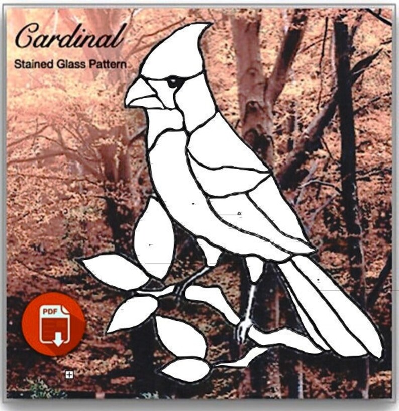 Cardinal Stained Glass Pattern | Etsy