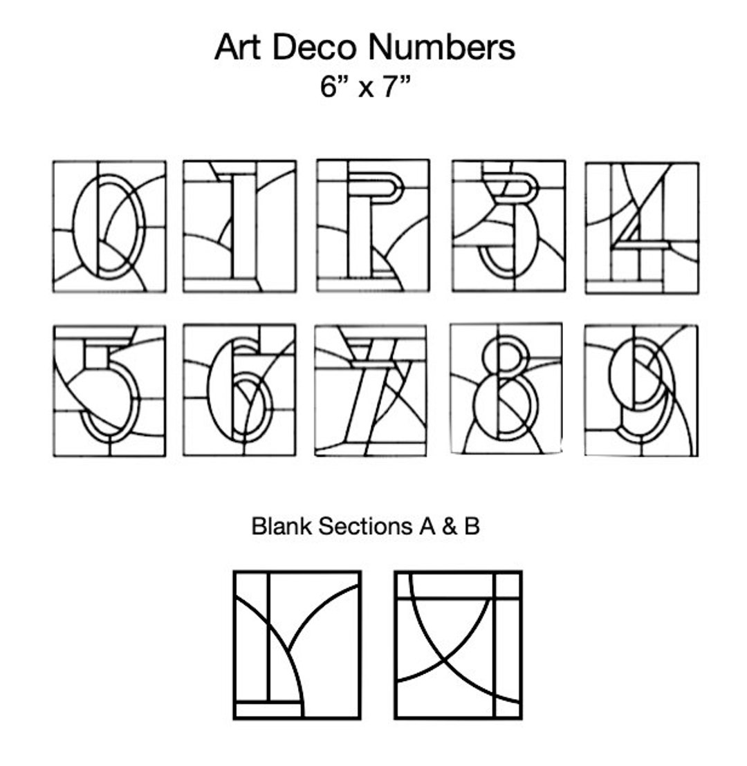 Art Deco Numbers Stained Glass Patterns - Etsy