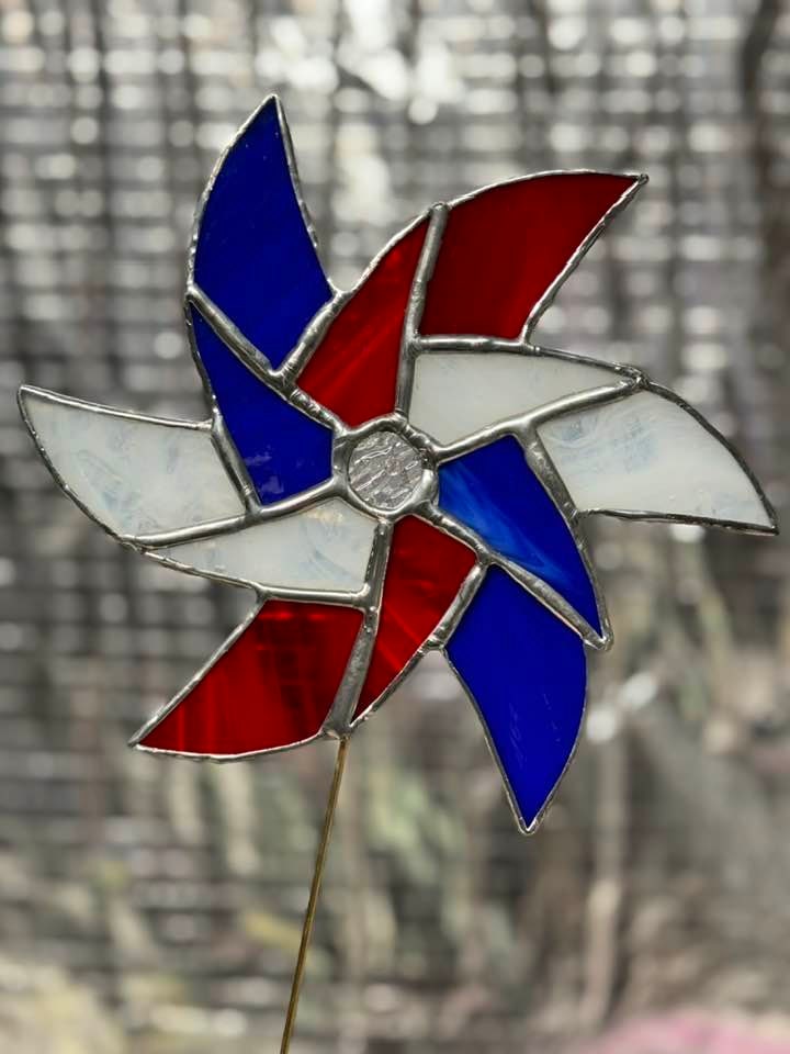 Patriotic Pinwheel Stained Glass Pattern - Etsy