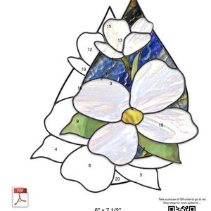 Dogwood Teardrop Stained Glass Pattern - Etsy