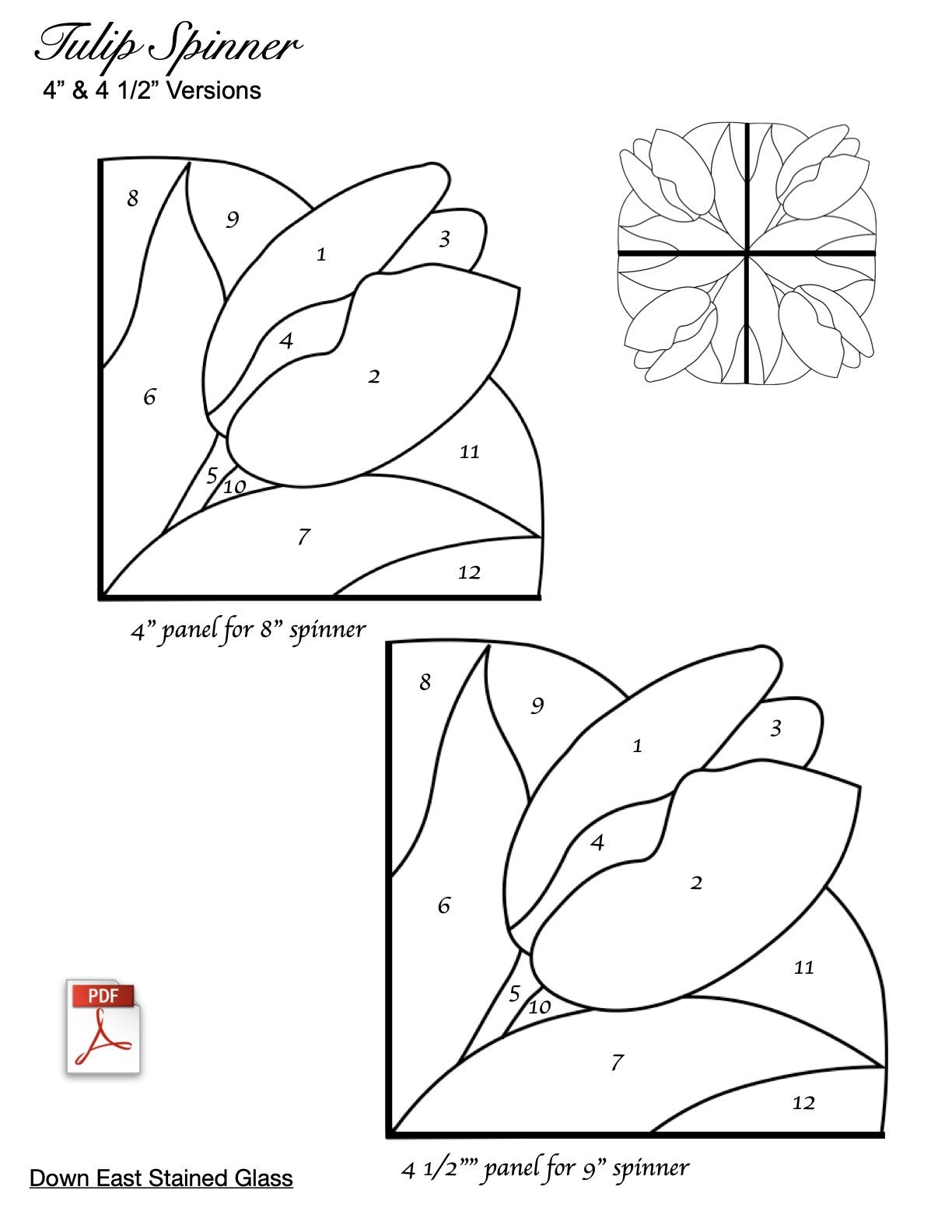 Tulip Stained Glass Spinner Pattern - Etsy