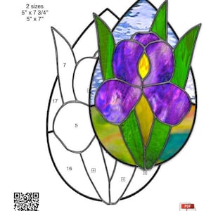 Easy Iris Teardrop Stained Glass Pattern - Etsy