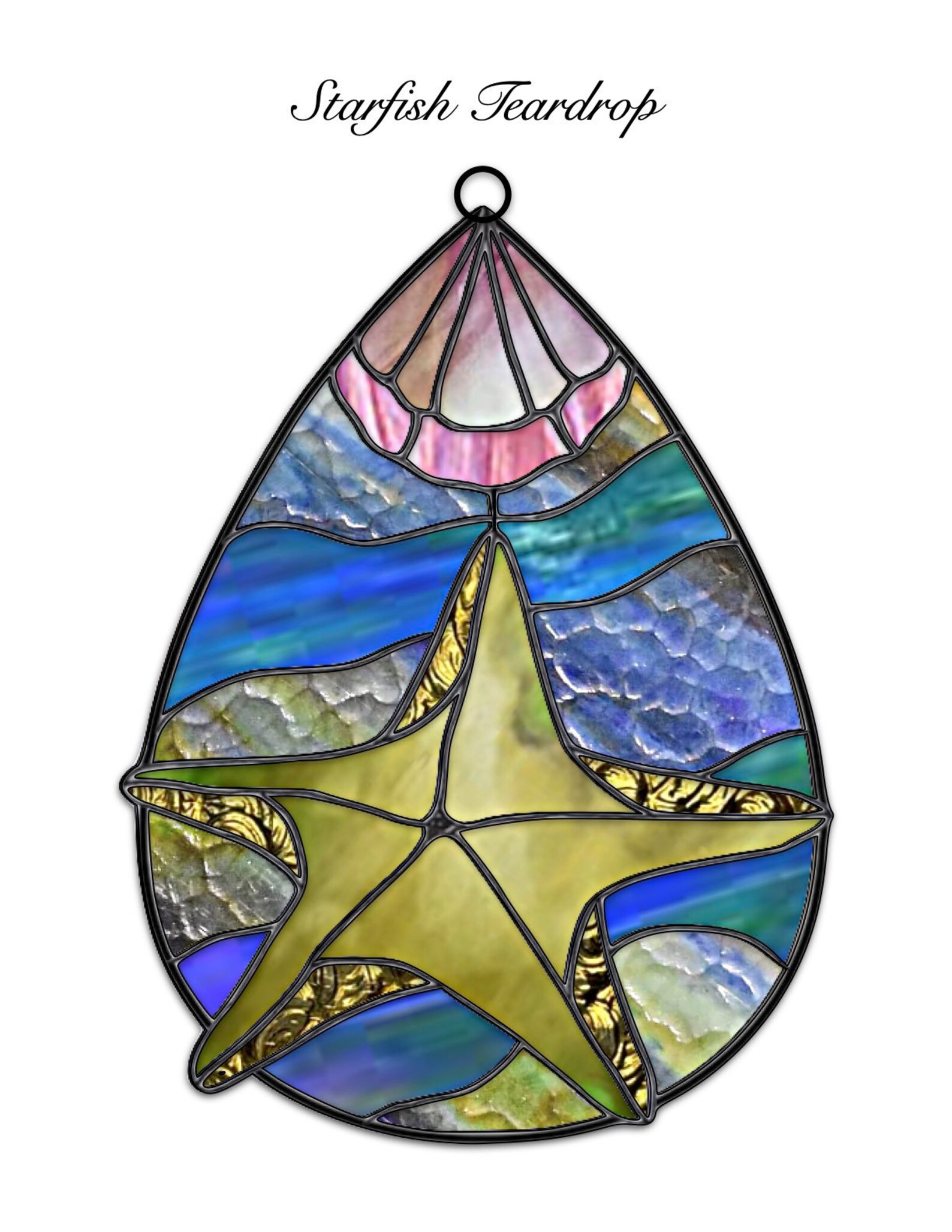 Starfish Teardrop Stained Glass Pattern - Etsy