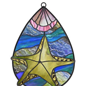 Starfish Teardrop Stained Glass Pattern - Etsy