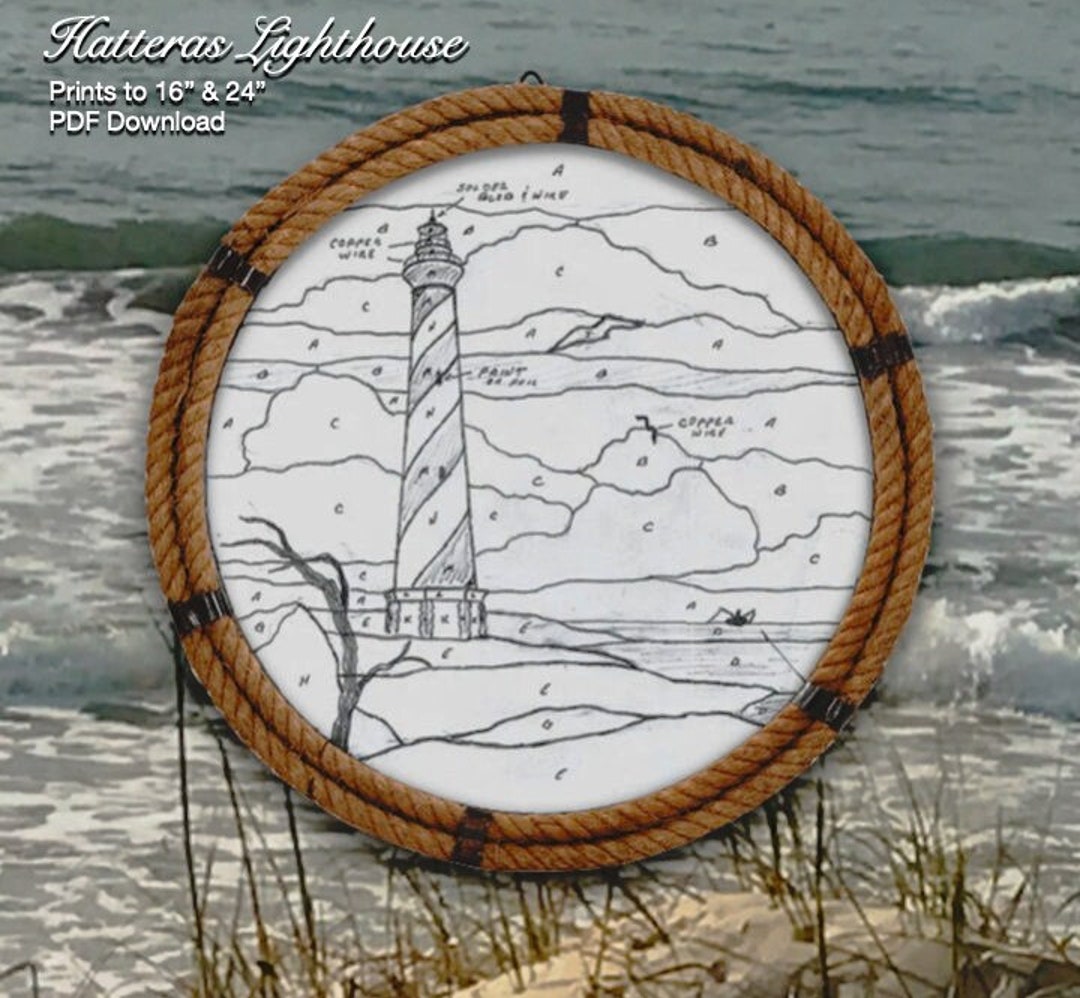 Hatteras Lighthouse Stained Glass Pattern - Etsy