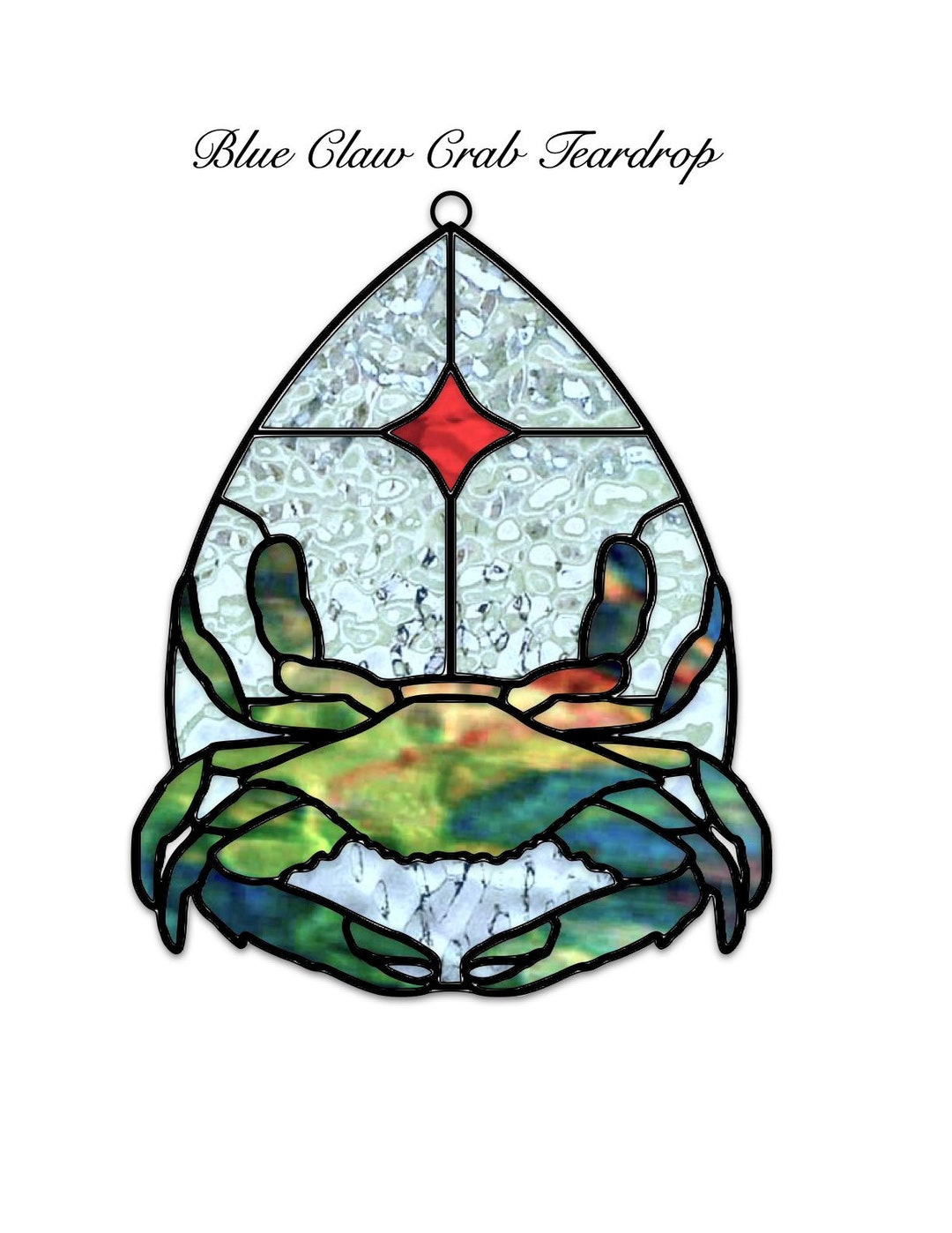 Blue Claw Crab Teardrop Stained Glass Pattern - Etsy