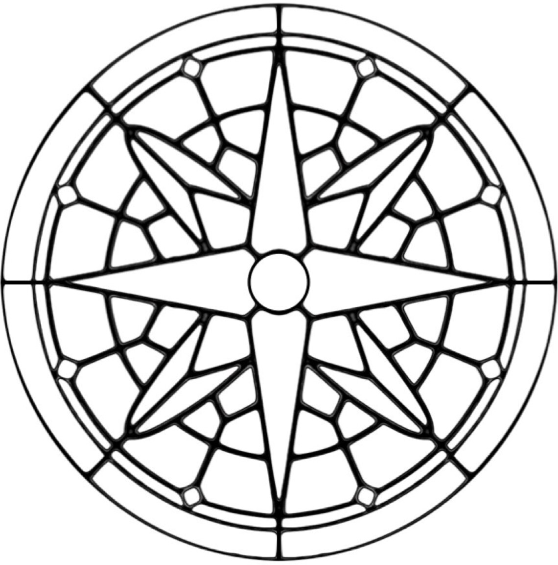 Compass Rose Stained Glass Pattern - Etsy