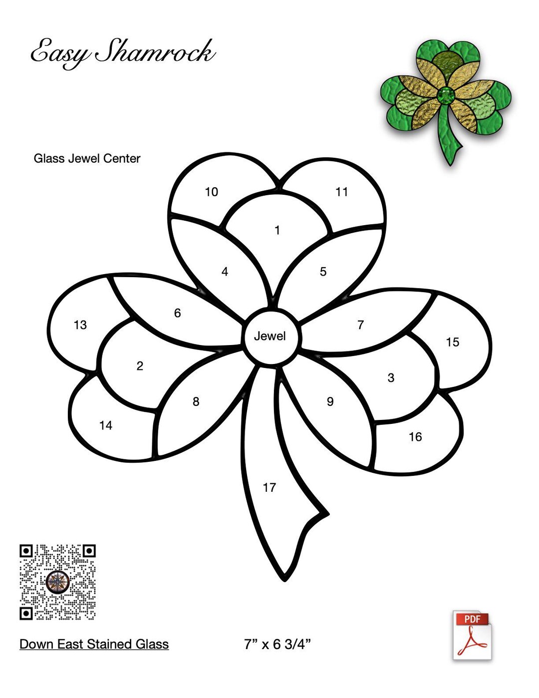 Easy Shamrock Stained Glass Pattern - Etsy