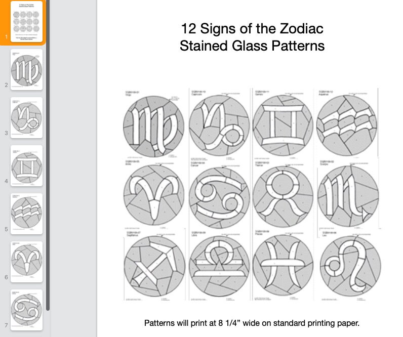 Zodiac Signs Stained Glass Patterns - Etsy Canada