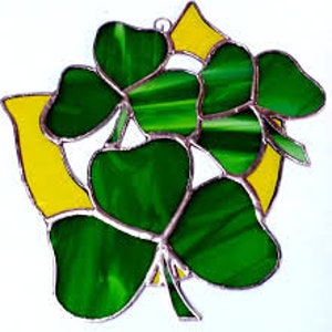 Shamrocks and Horseshoe Stained Glass Pattern - Etsy