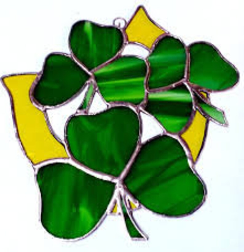 Shamrocks and Horseshoe Stained Glass Pattern - Etsy