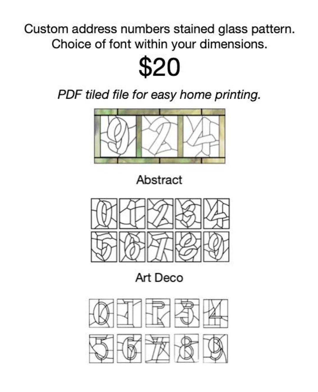 Custom Stained Glass Address Pattern - Etsy