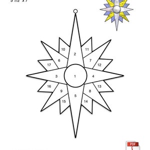 Star of Bethlehem Stained Glass Pattern PDF - Etsy