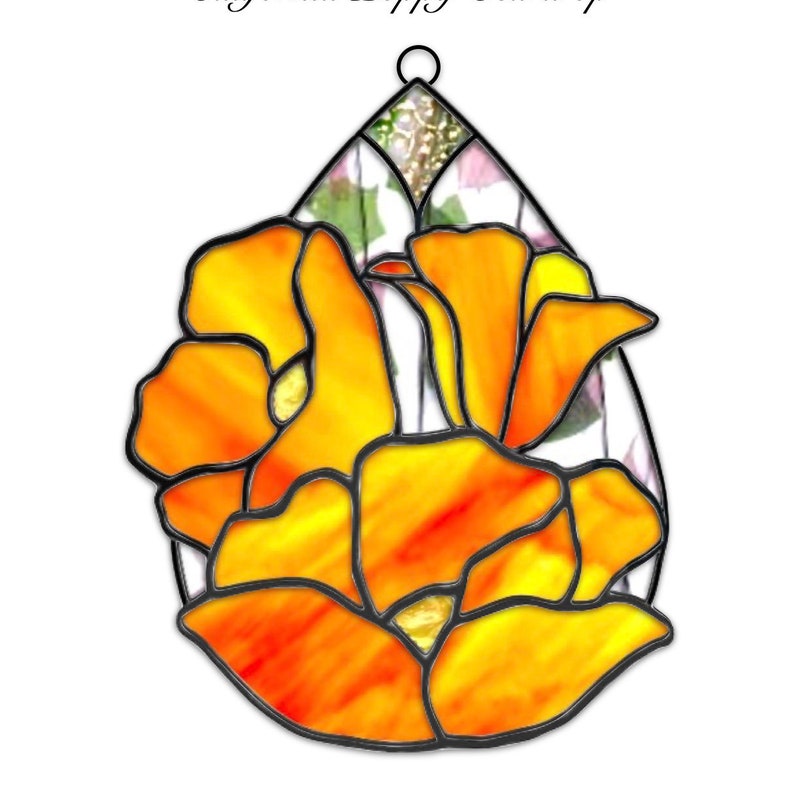 Stained Glass Poppy - Etsy
