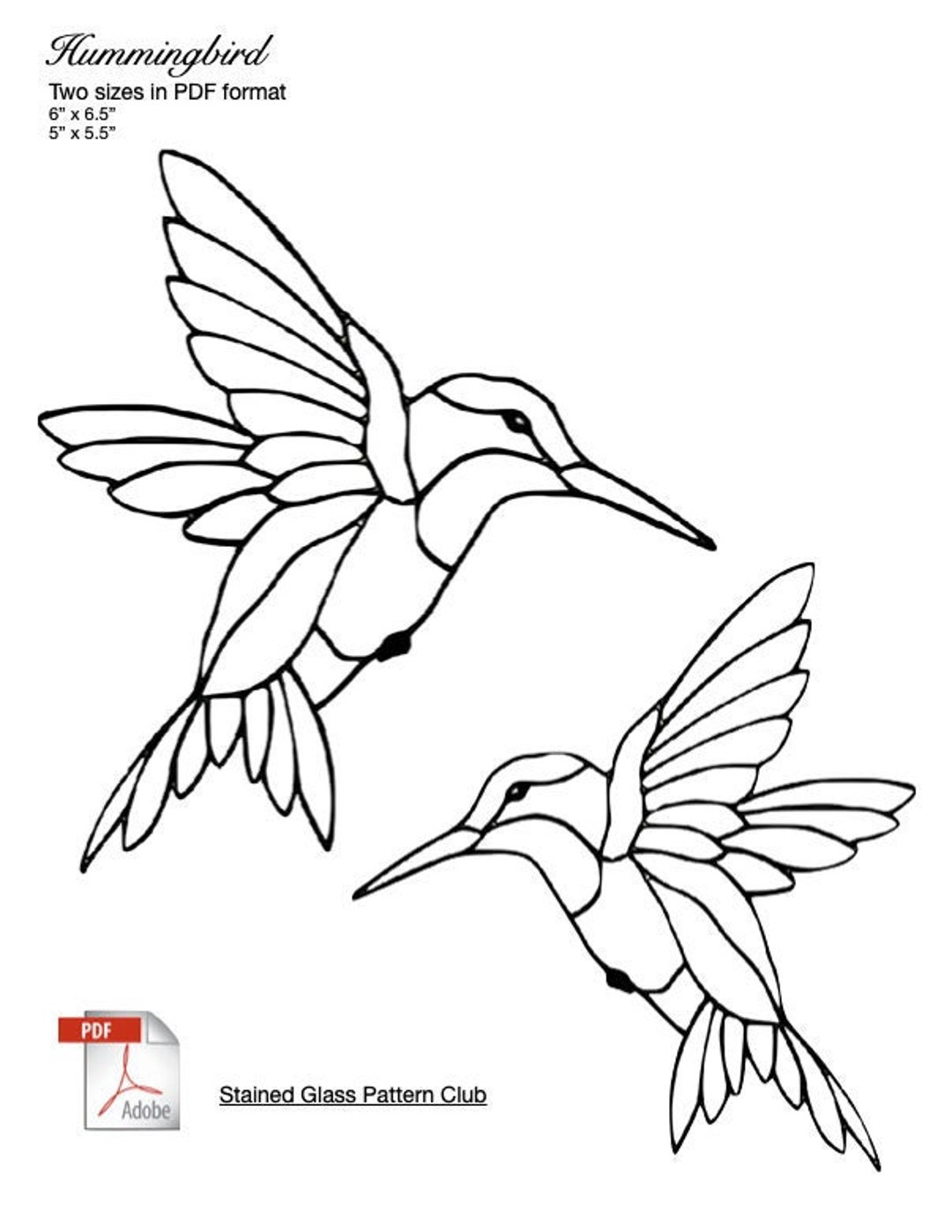 Hummingbird Stained Glass Pattern Download - Etsy