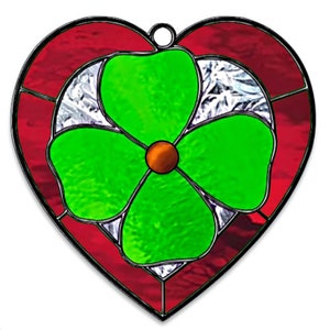 Shamrock Heart Stained Glass Pattern PDF - Etsy