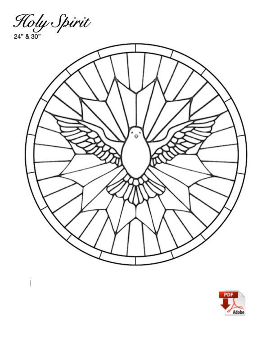 Holy Spirit Stained Glass Pattern PDF Download | Etsy