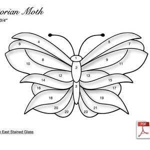Victorian Moth Stained Glass Pattern PDF - Etsy