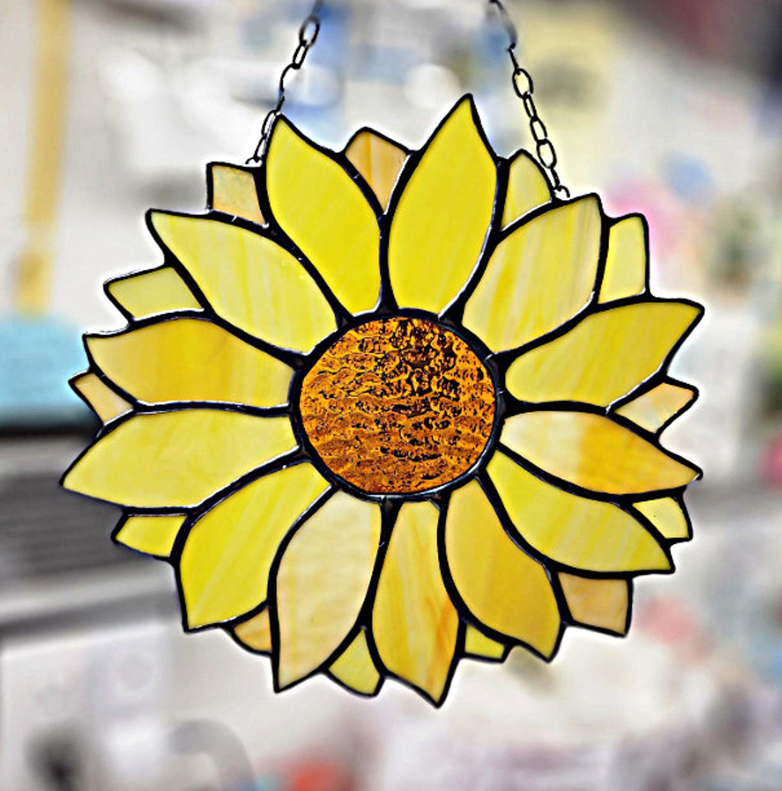 Sunflower Stained Glass Pattern - Etsy