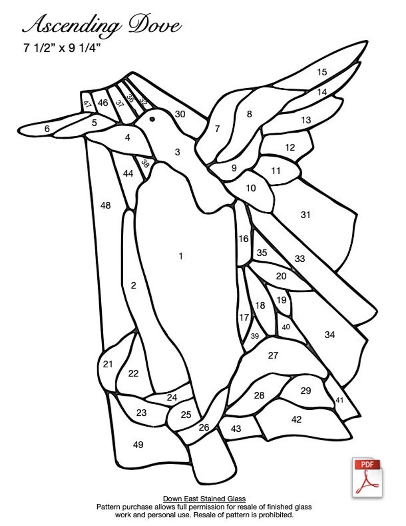 Ascending Dove Stained Glass Pattern PDF - Etsy