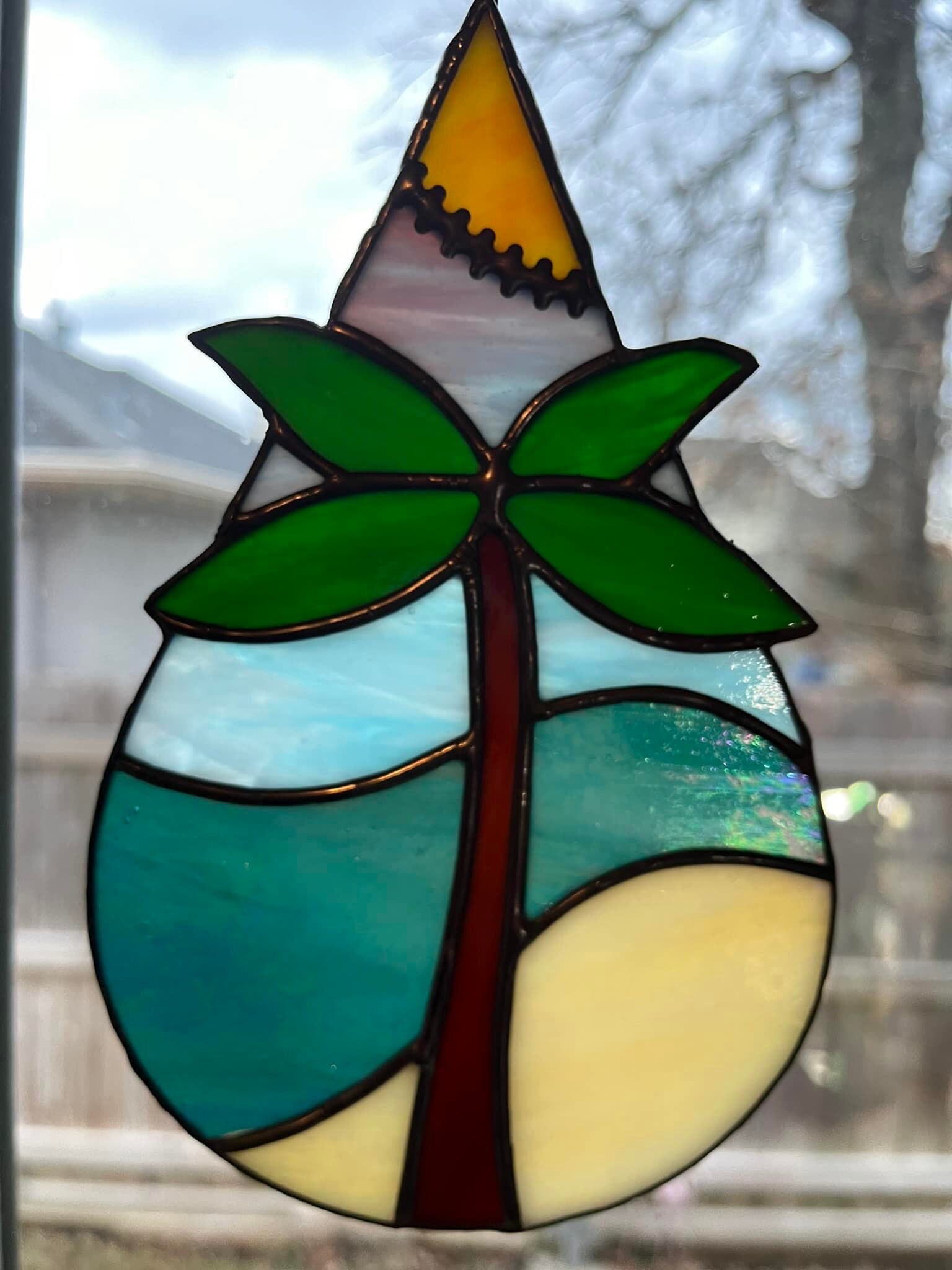 Palm Tree Teardrop Stained Glass Pattern - Etsy
