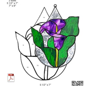 Calla Lily Teardrop Stained Glass Pattern - Etsy