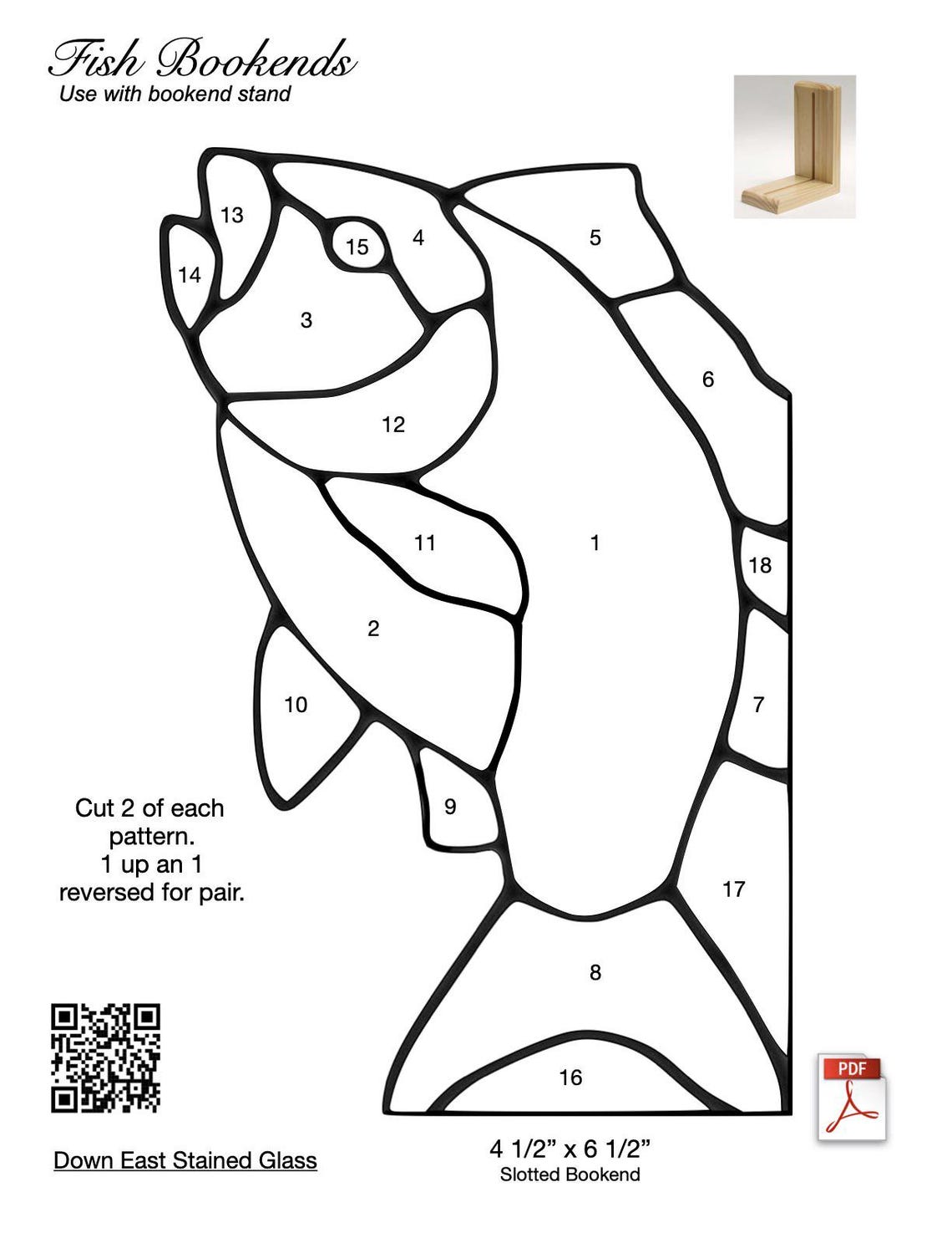 Fish Bookends Stained Glass Pattern - Etsy