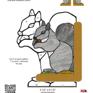 Squirrel Bookends Stained Glass Pattern - Etsy