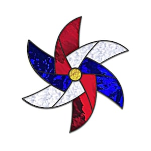 Patriotic Pinwheel Stained Glass Pattern - Etsy