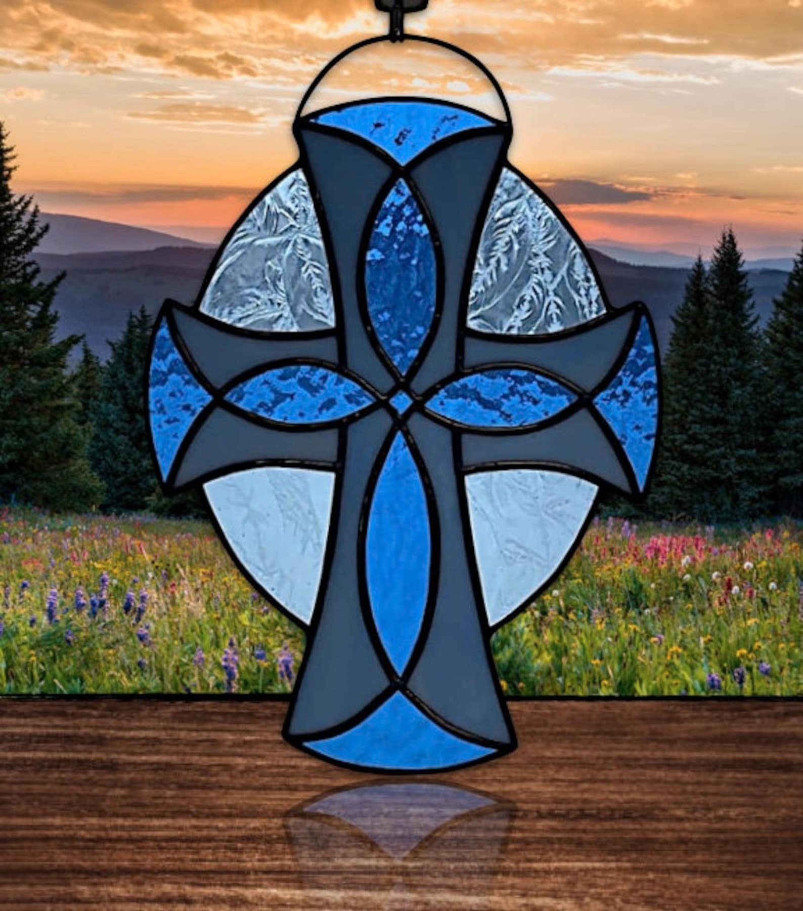 Celtic Cross Stained Glass Pattern PDF - Etsy
