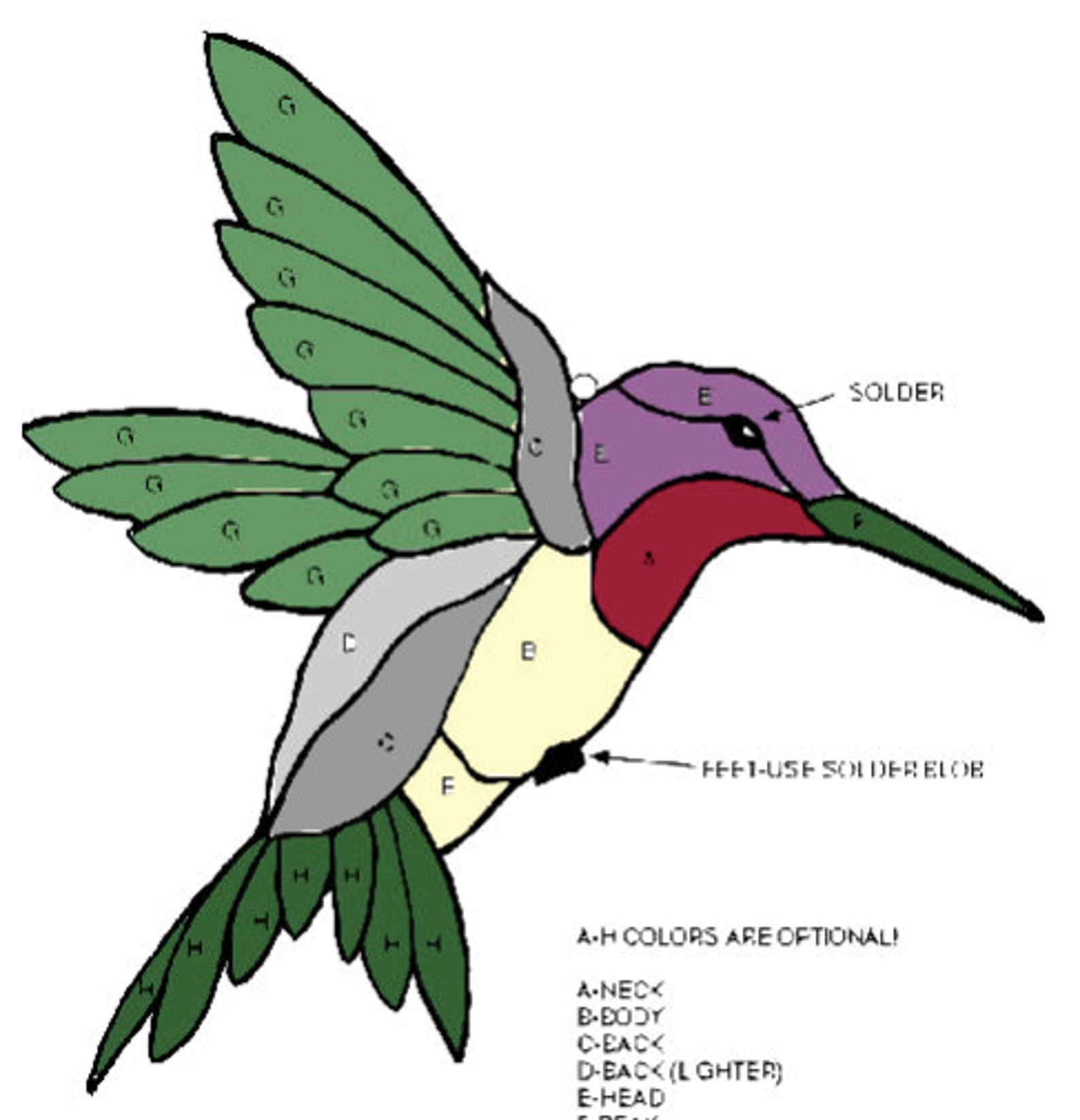 Hummingbird Stained Glass Pattern Download - Etsy