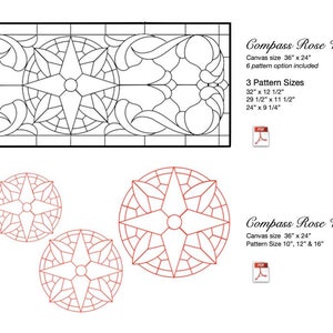 Compass Rose Victorian Stained Glass Pattern in Various Sizes - Etsy