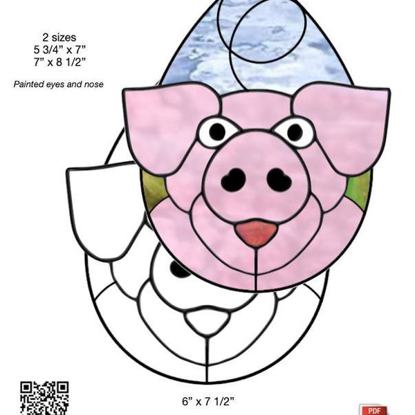 Stained Glass Pig - Etsy