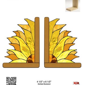 Sunflower Bookends Stained Glass Pattern - Etsy