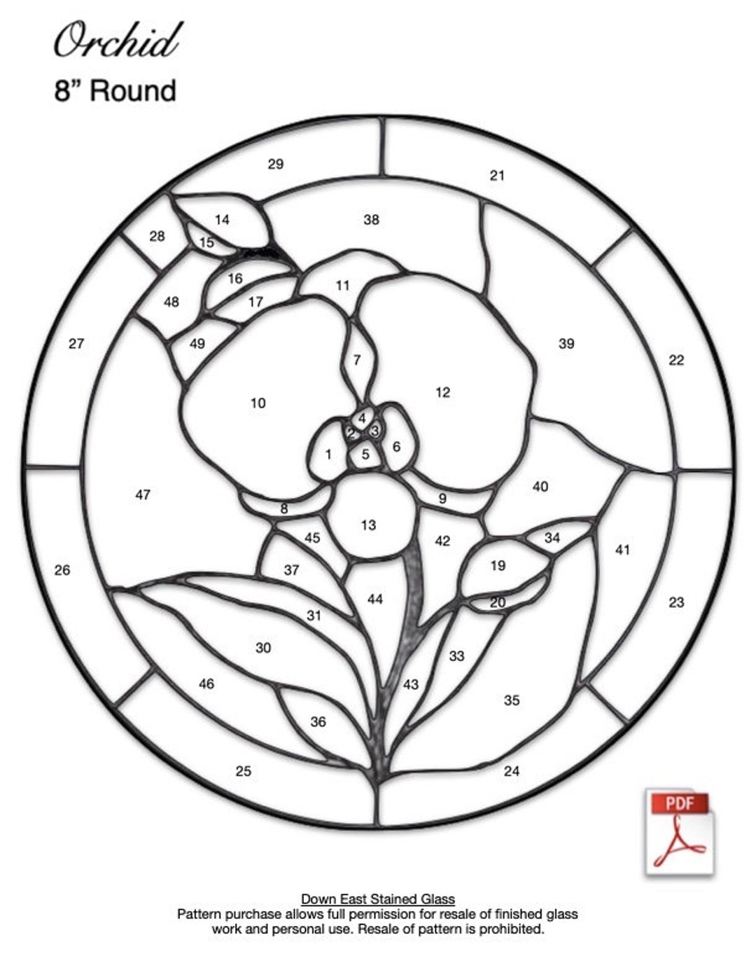 Orchid Stained Glass Pattern PDF - Etsy