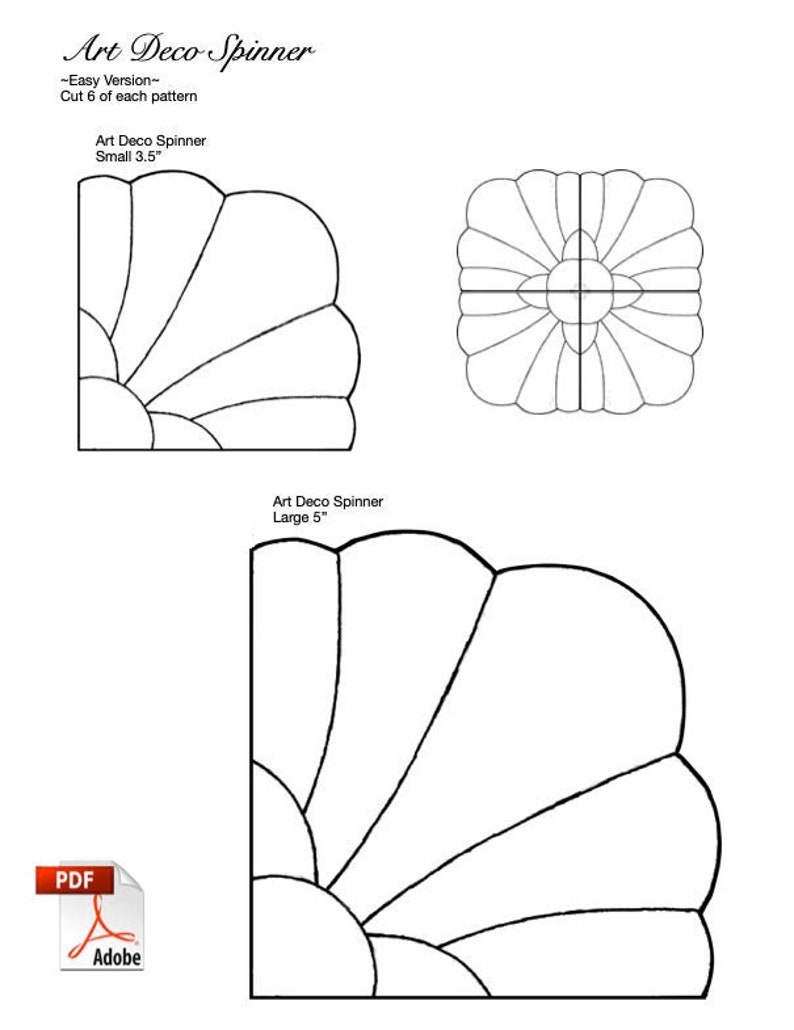 Easy Art Deco Spinner Stained Glass Pattern - Etsy Canada