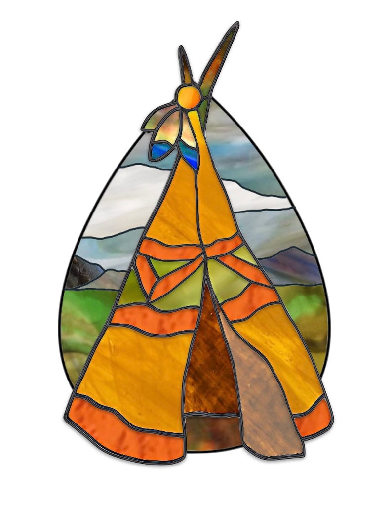 Teepee Teardrop Stained Glass Pattern - Etsy