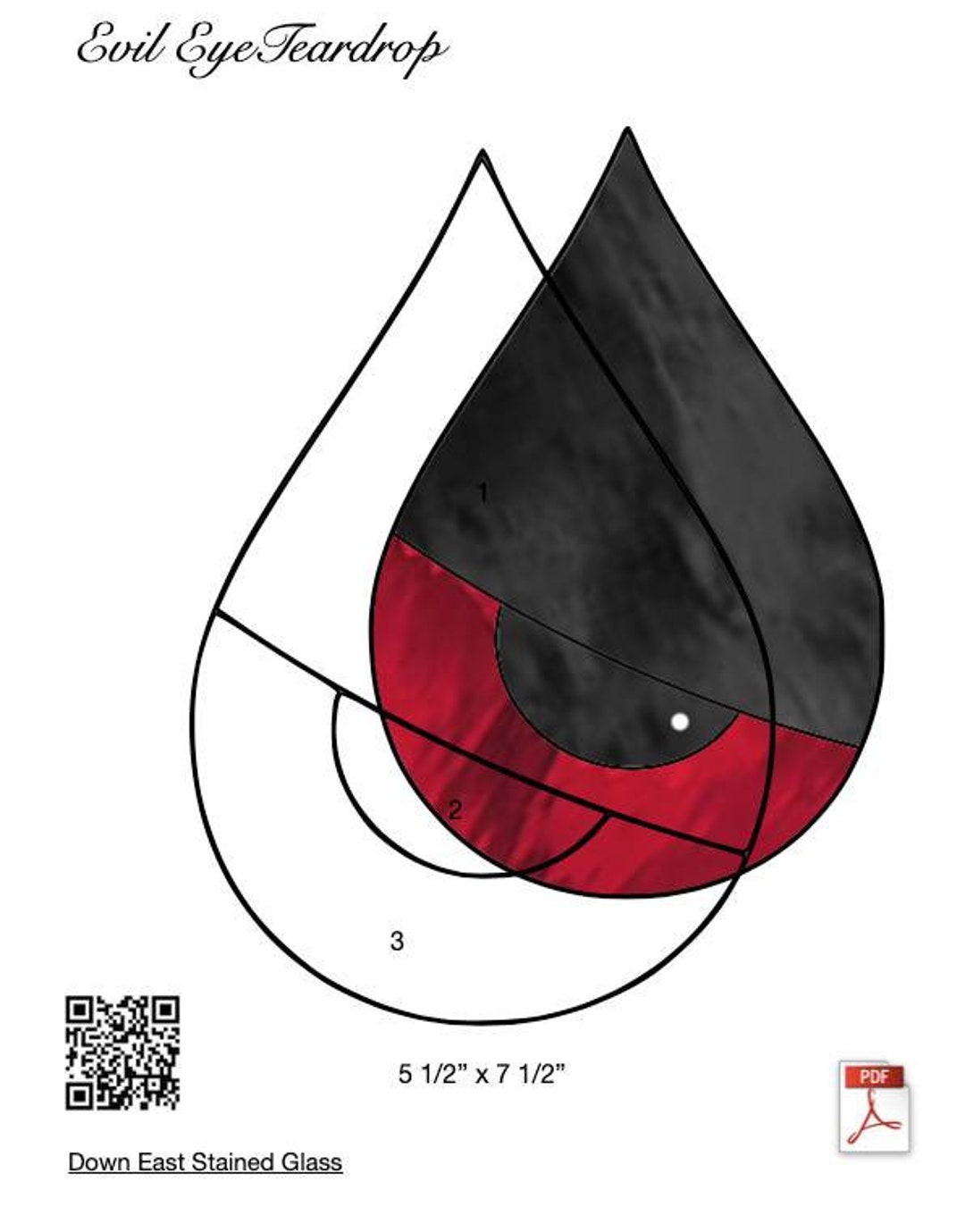 Evil Eye Teardrop Stained Glass Pattern - Etsy