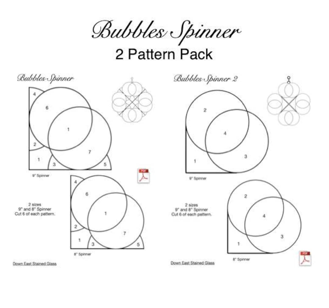 Bubbles Spinner 2 Stained Glass Pattern Pack - Etsy