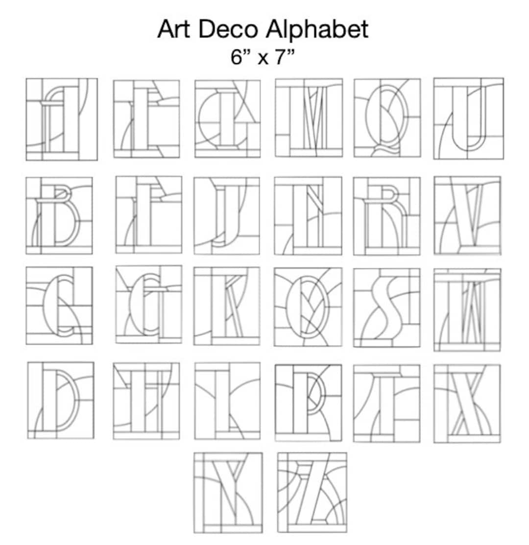Art Deco Alphabet Stained Glass Patterns - Etsy