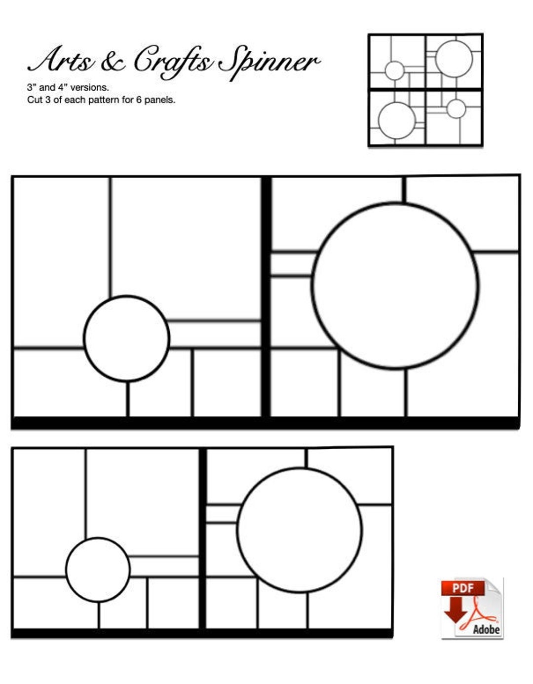 Arts & Crafts Stained Glass Spinner Pattern - Etsy