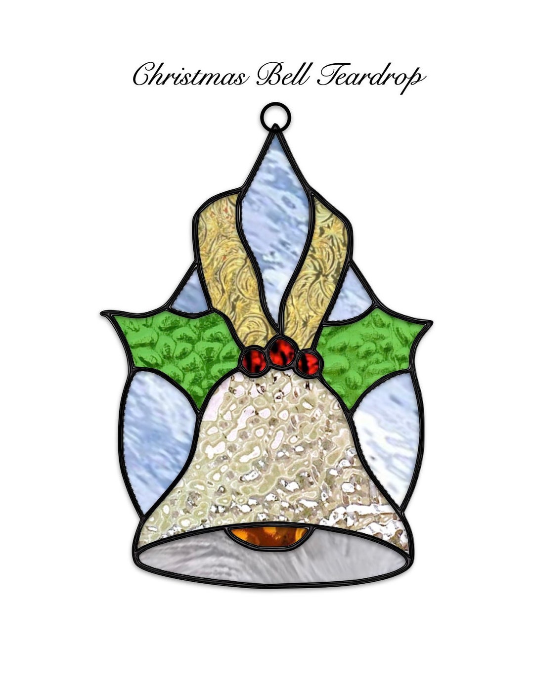 Christmas Bell Teardrop Stained Glass Pattern - Etsy