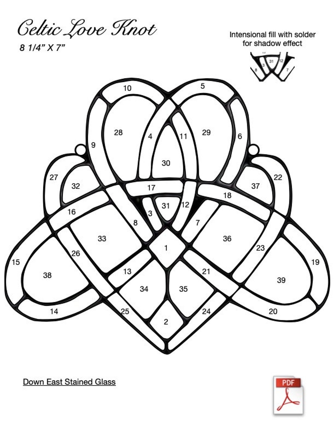 Celtic Love Knot Stained Glass Pattern PDF - Etsy