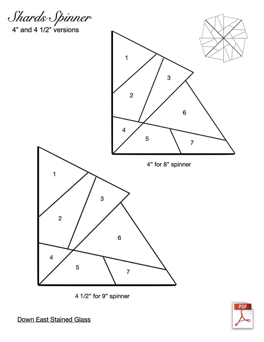 Shards Spinner Stained Glass Pattern - Etsy