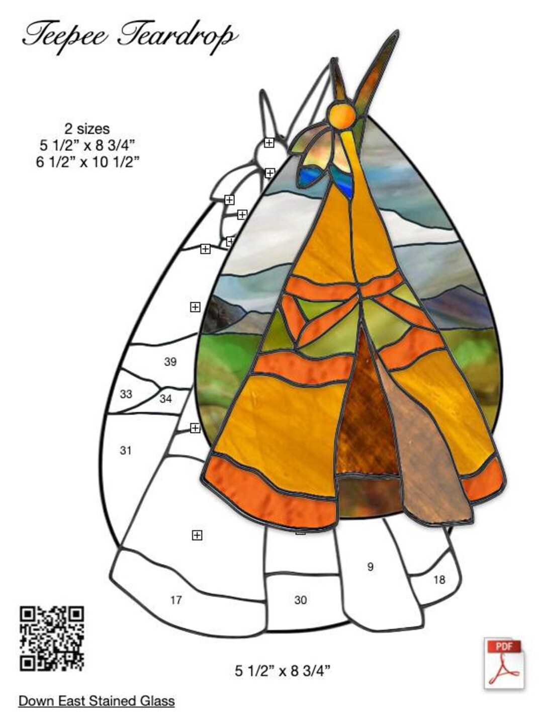 Teepee Teardrop Stained Glass Pattern - Etsy
