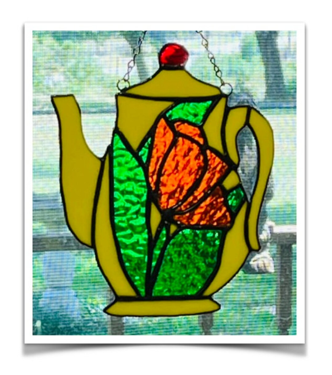 Teapot and Tulip Stained Glass Pattern - Etsy