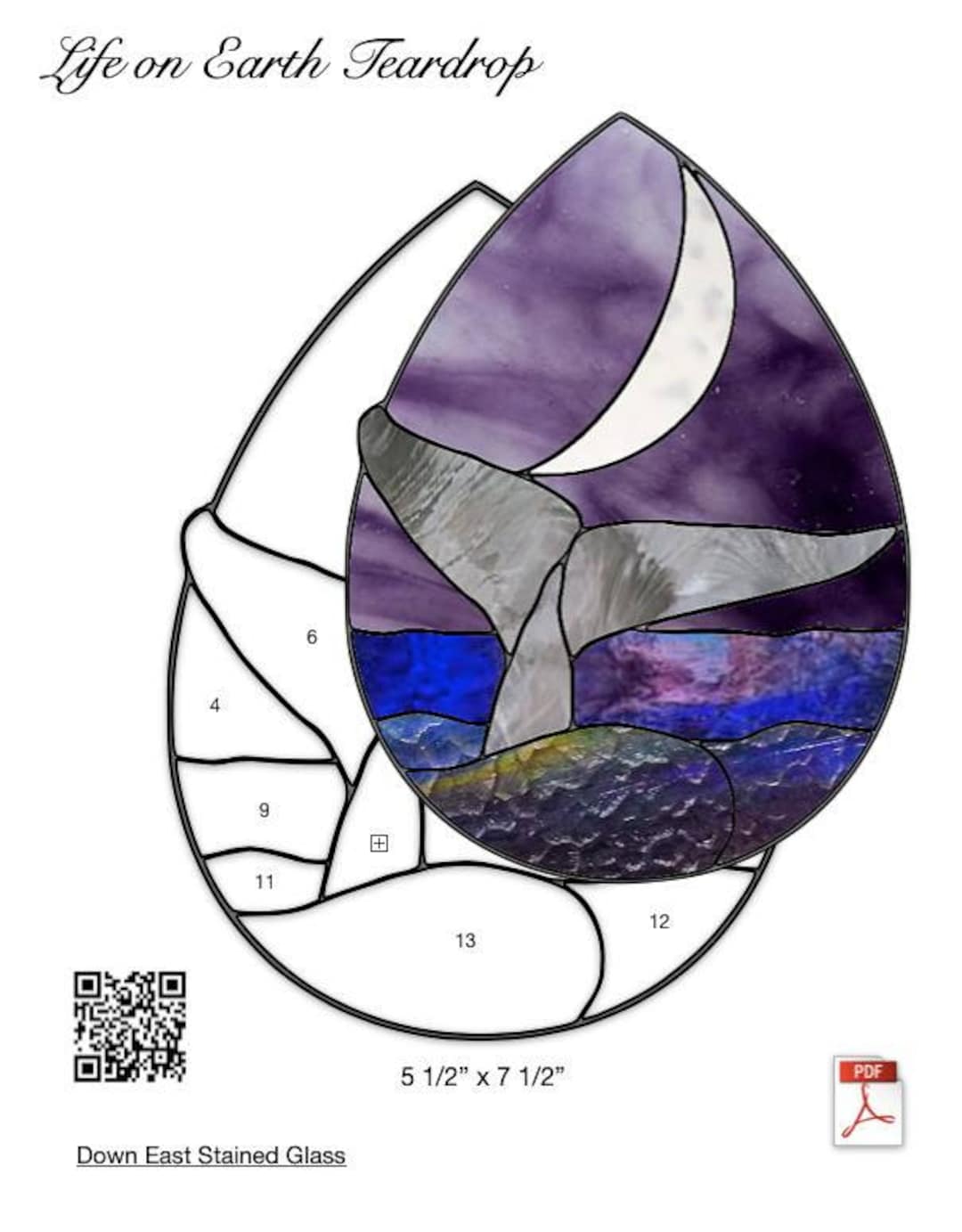 Life on Earth Teardrop Stained Glass Pattern - Etsy