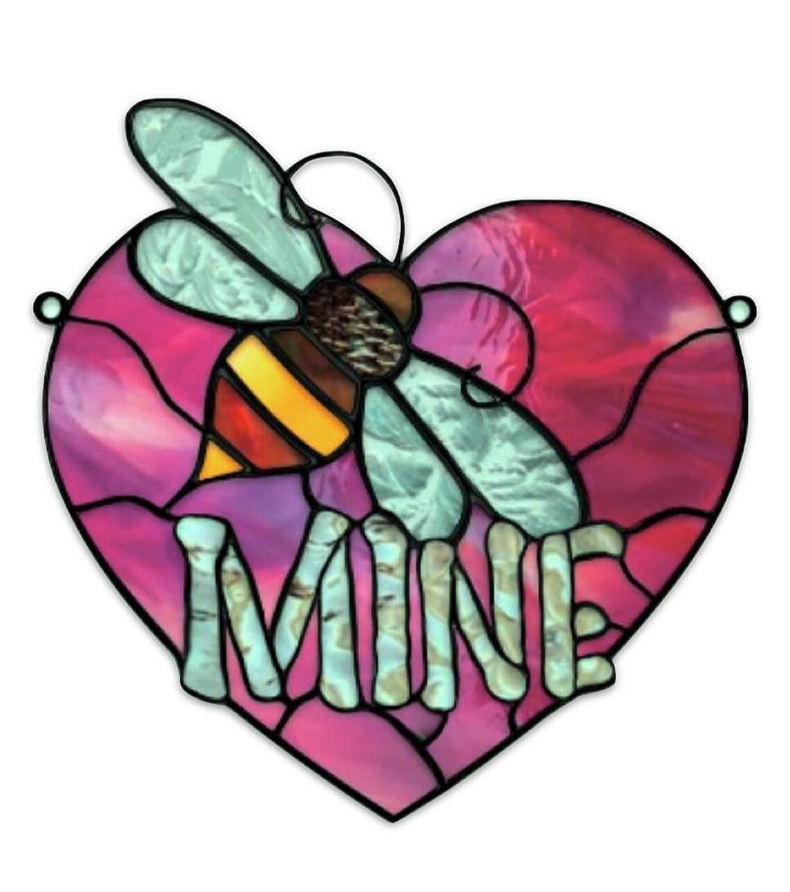 Bee Mine~ Valentine Bee in Heart Stained Glass Pattern - Etsy