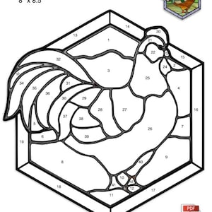 Rooster Stained Glass Pattern PDF - Etsy